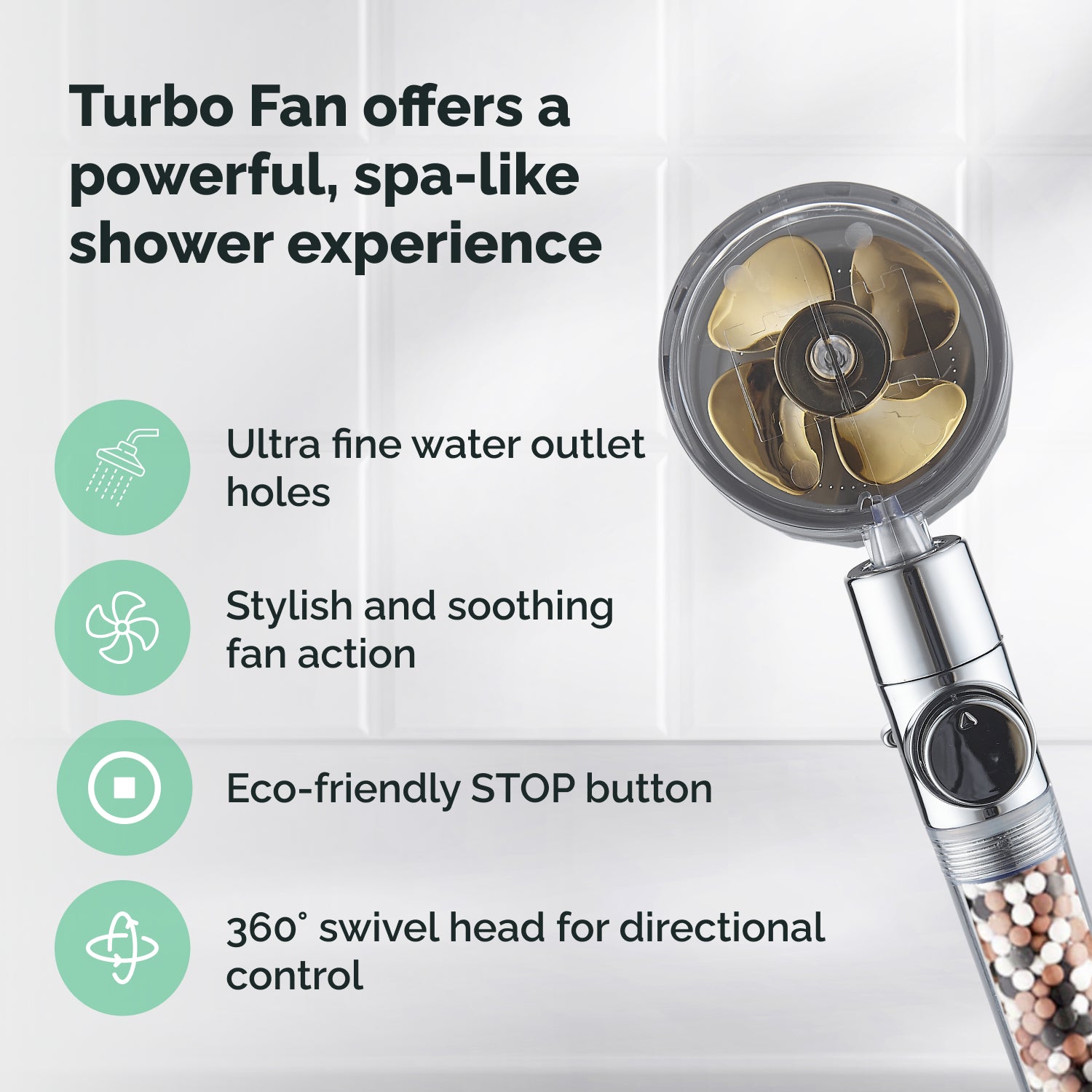 High-Pressure TurboFan Shower Head – StoneStream